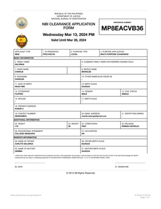 NBI CLEARANCE hehehhevehevhevgevywhebehhwhwh | PDF
