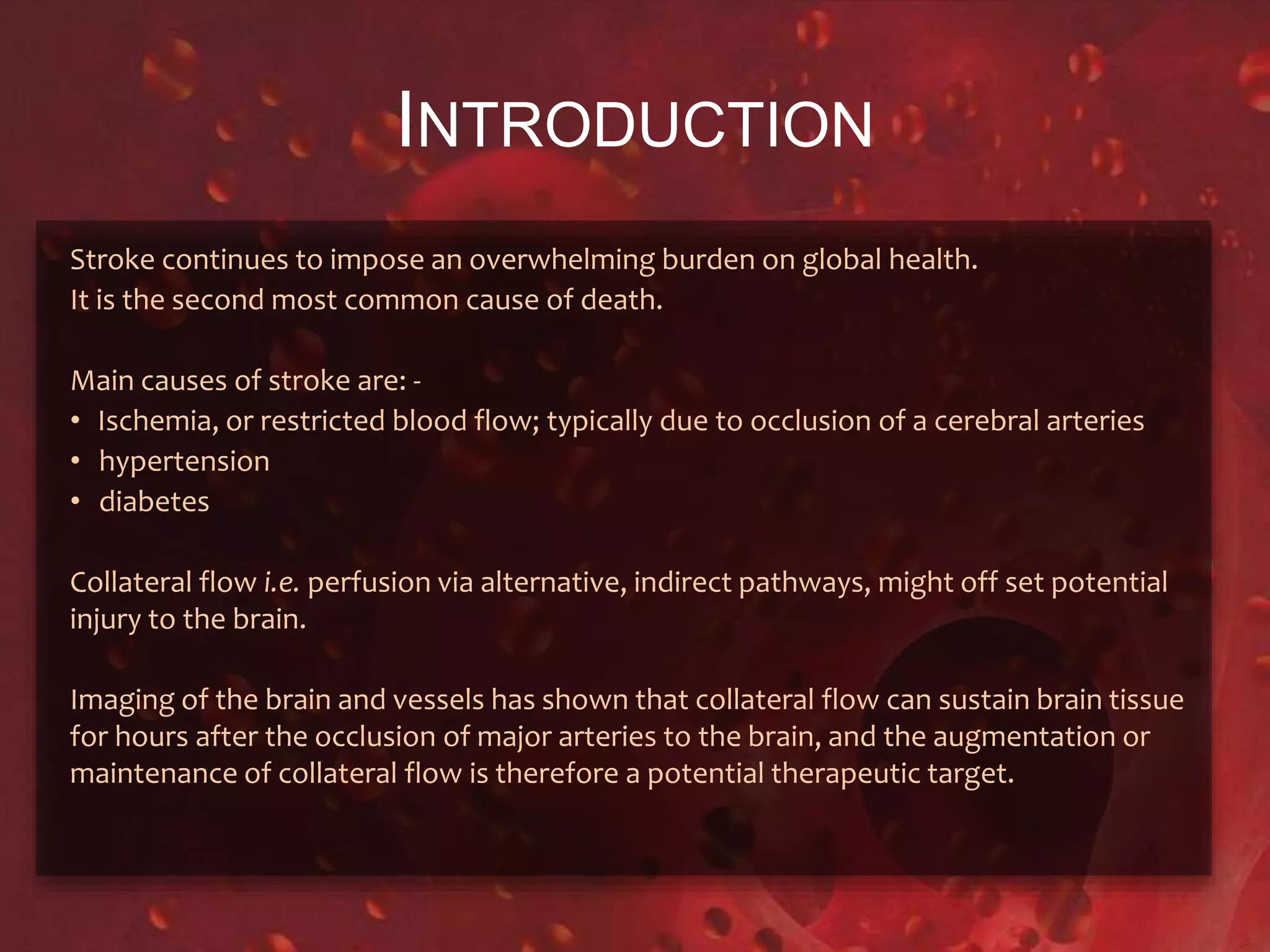 Collateral Blood Flow Dynamics in Stroke | PPT