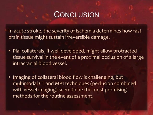 Collateral Blood Flow Dynamics in Stroke | PPT