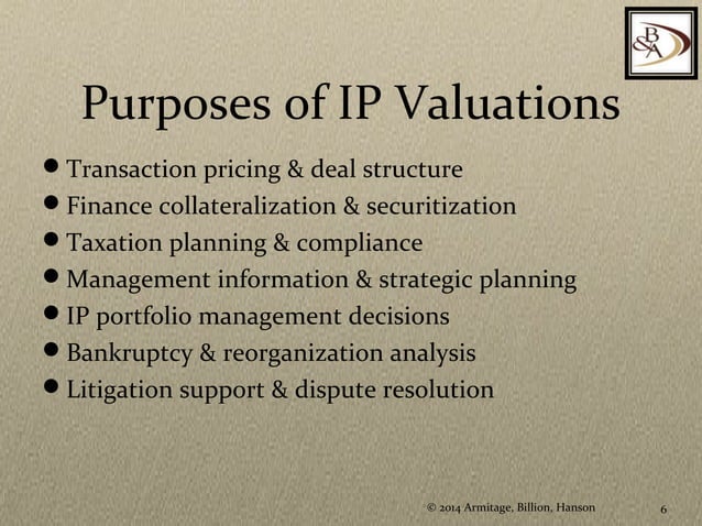 Attorney's Guide to the Valuation of Intellectual Property | PPT