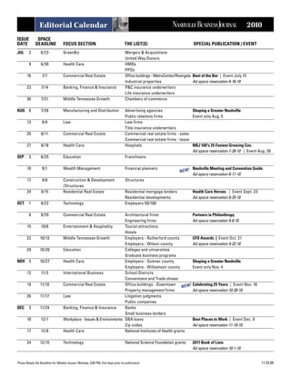 NBJ Editorial Calendar | PDF