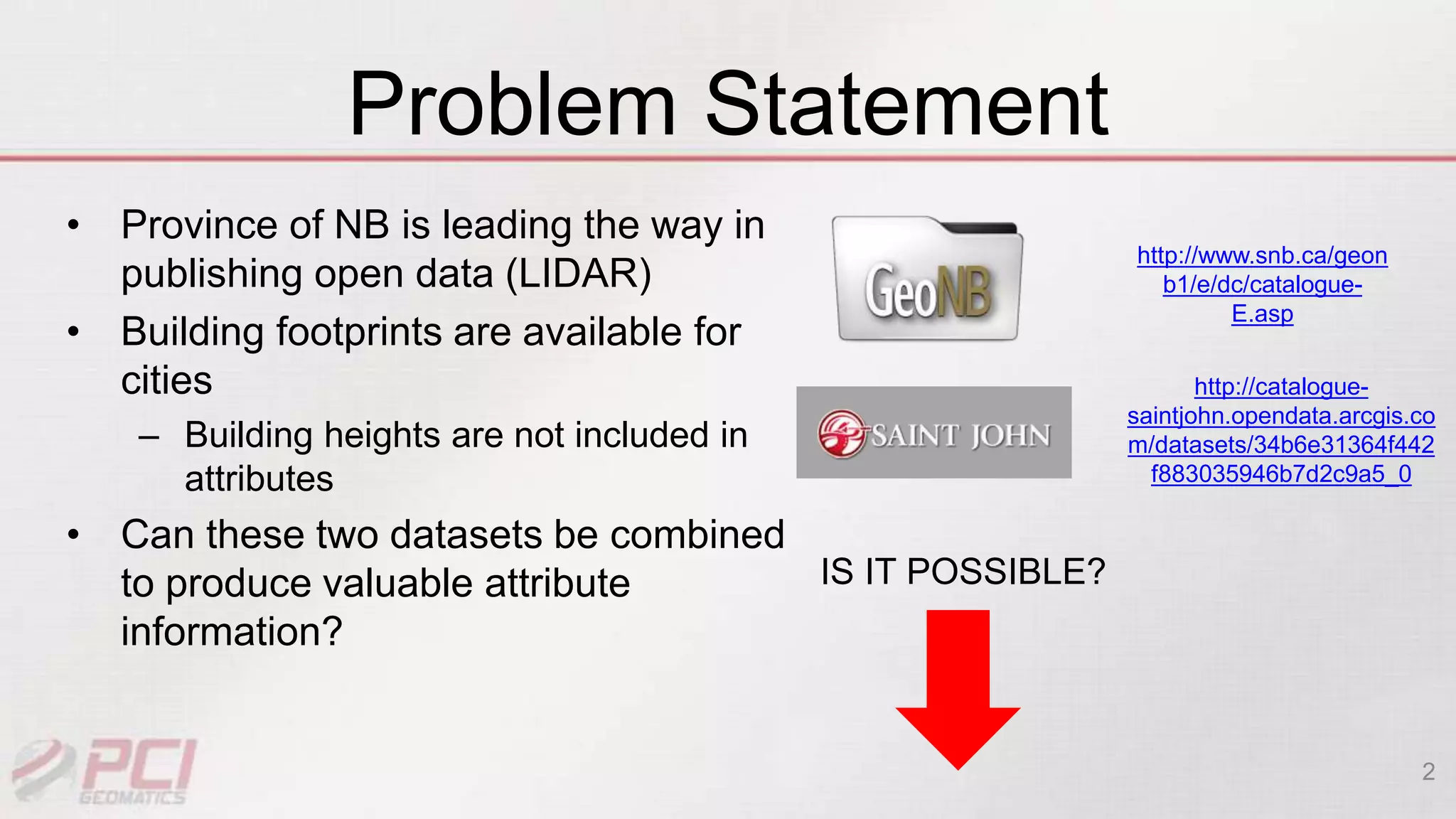 GeoNB Lidar and Building Footprints | PPTX