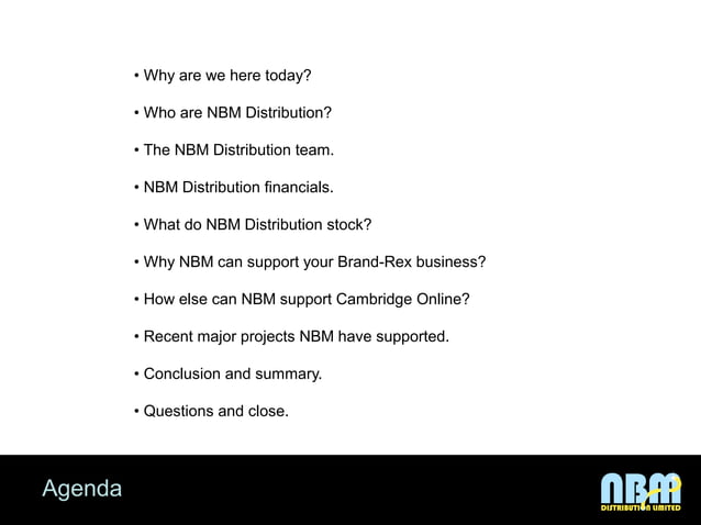 NBM Distribution Ltd Presentation | PPT
