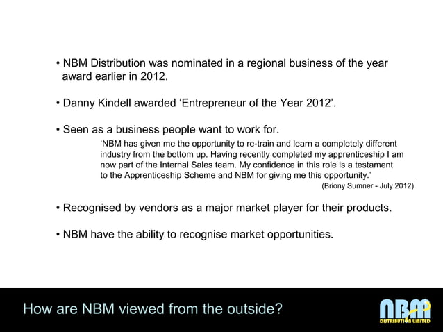 NBM Distribution Ltd Presentation | PPT