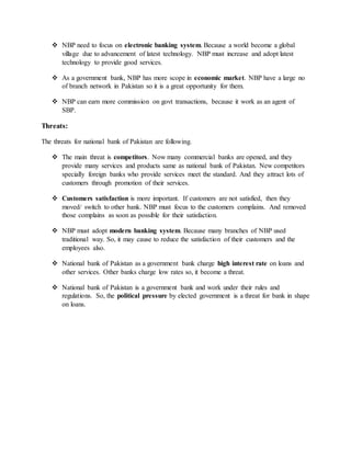 National bank of Pakistan (nbp) swot analysis | DOCX