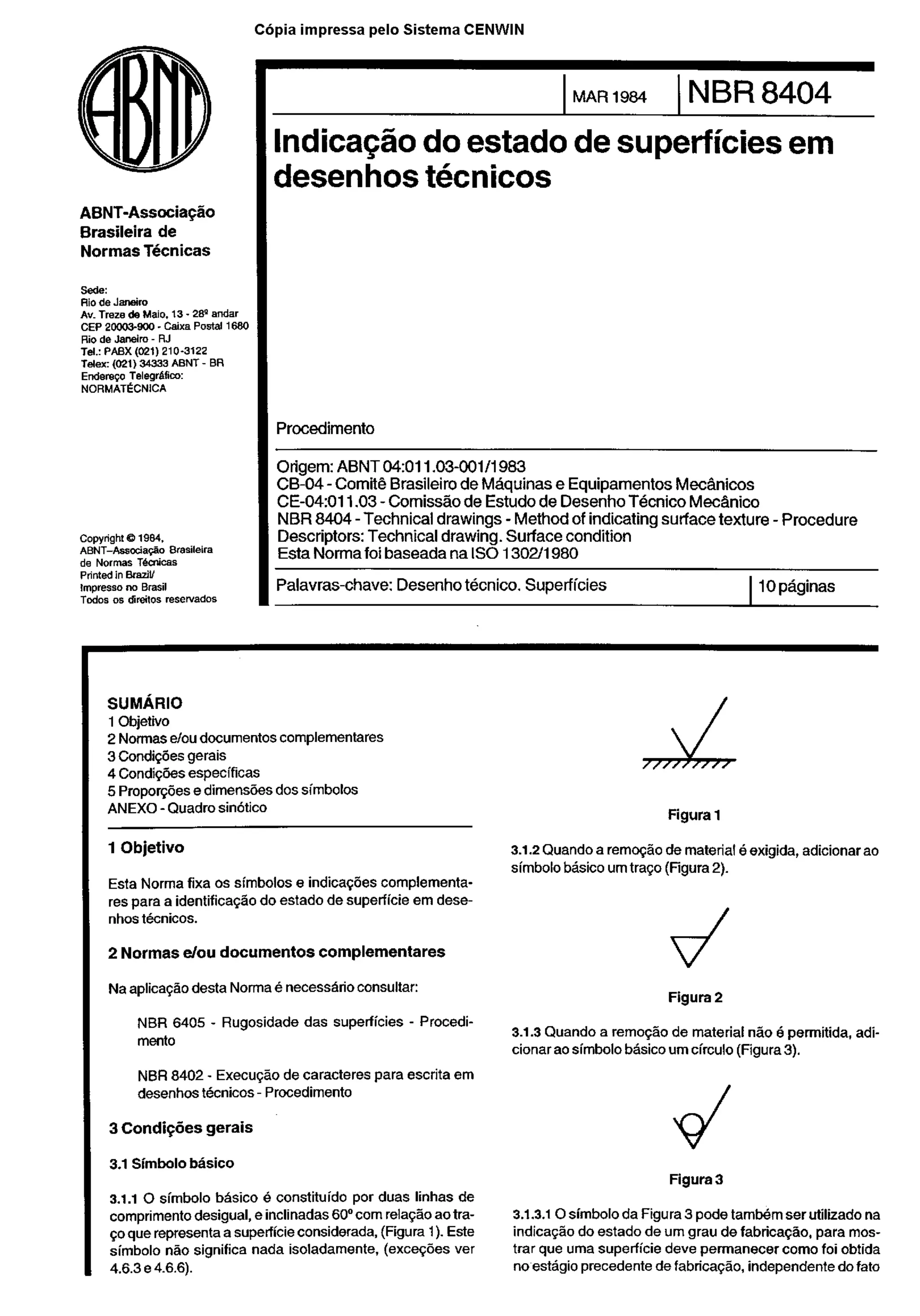 Nbr 8404 indicacao do estado de superficies em desenhos tecnicos | PDF