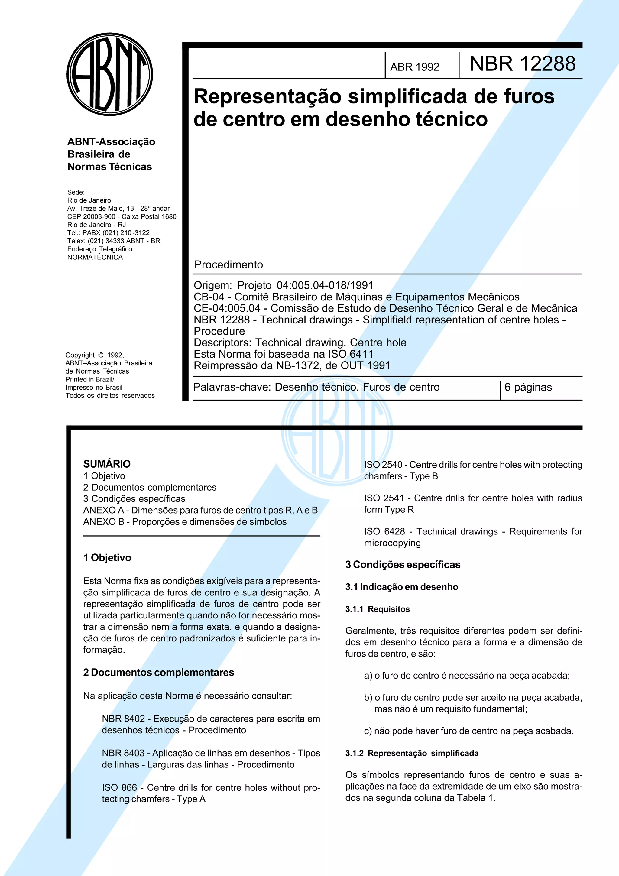 NBR 12288 - Representação de furos de centro.pdf