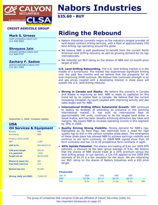 Nabors Industries (NBR) | PDF | Commodities | Economy