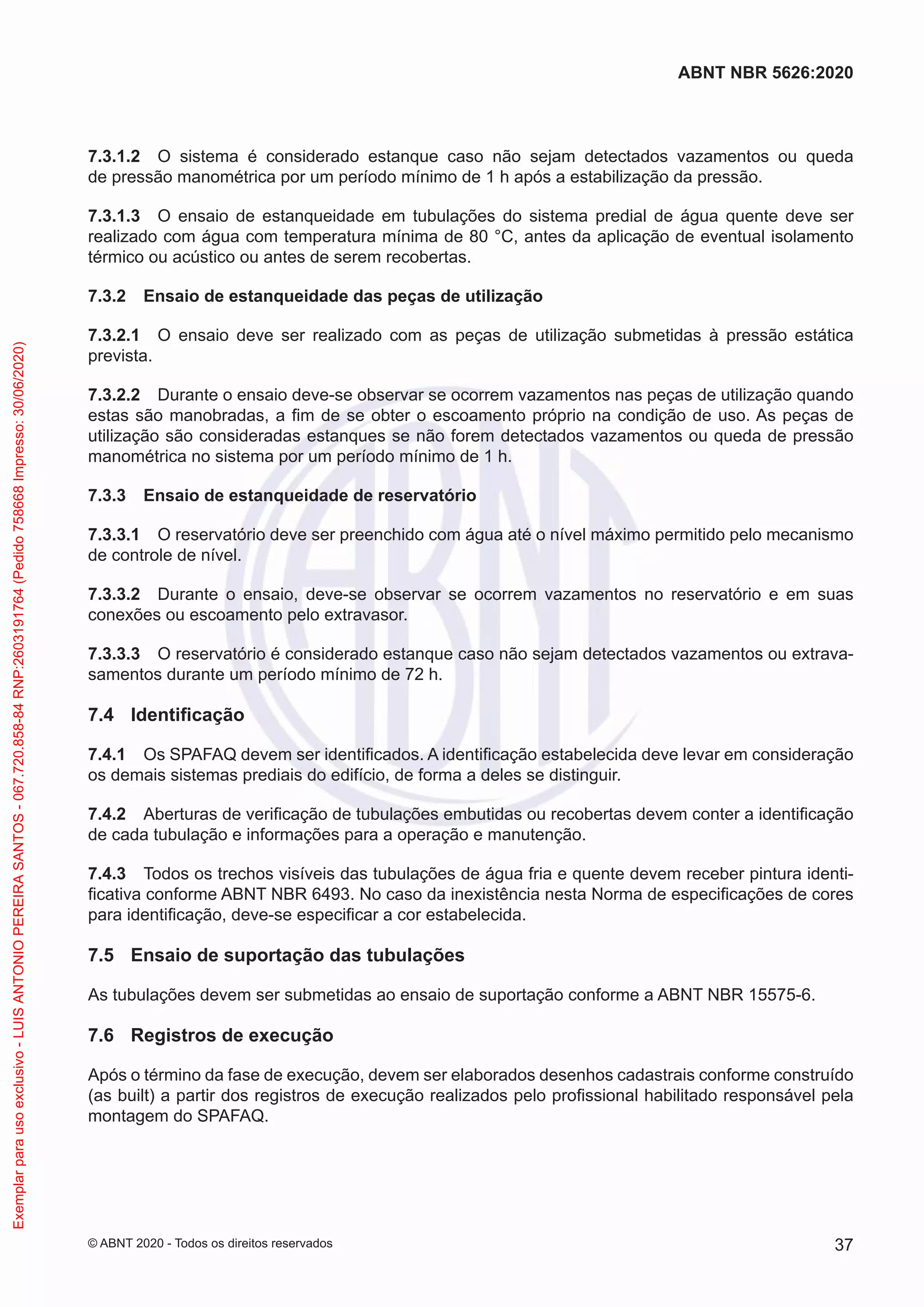 NBR 5626 - 2020 - | PDF