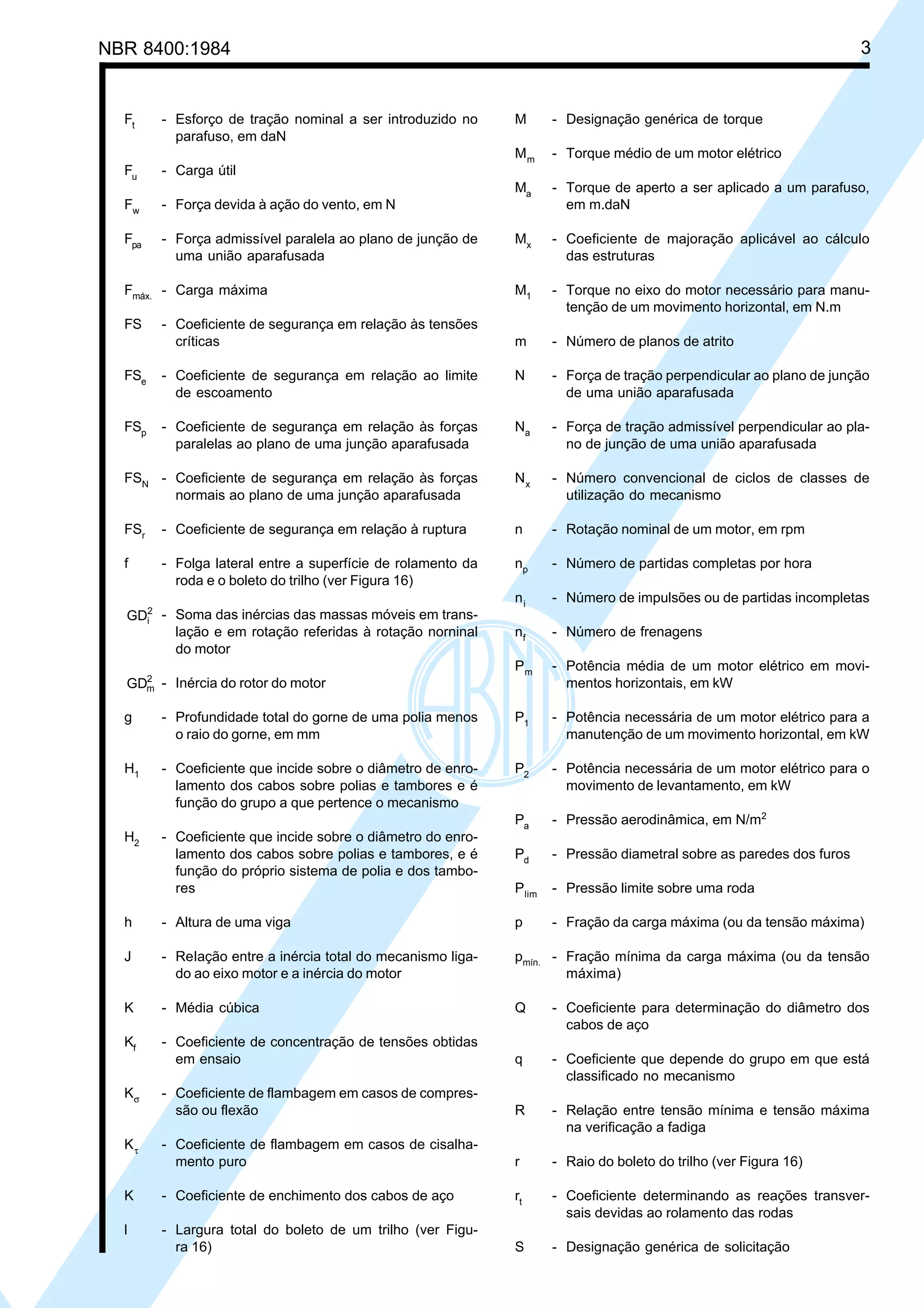 Nbr 8400 calculo de equipamento para levantamento e movimentacao de ...