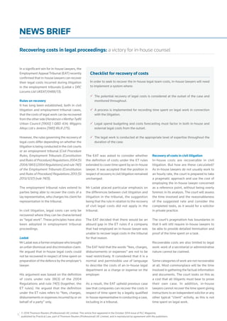 Recovering costs in legal proceedings: a victory for in-house counsel | PDF