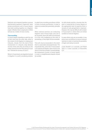 Recovering costs in legal proceedings: a victory for in-house counsel | PDF