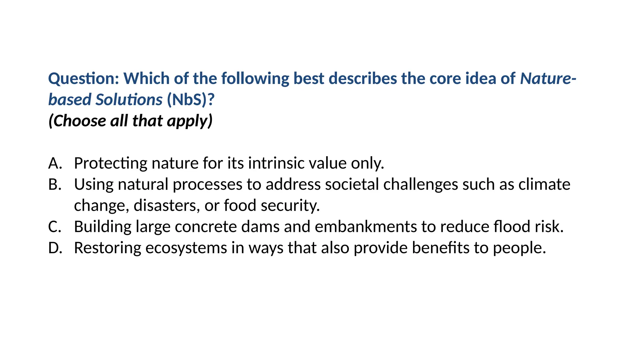 nature based solution for disaster management prevention | PPTX