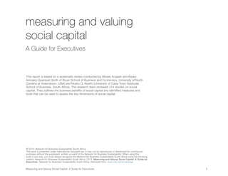 Measuring and Valuing Social Capital: A Guide for Executives | PDF