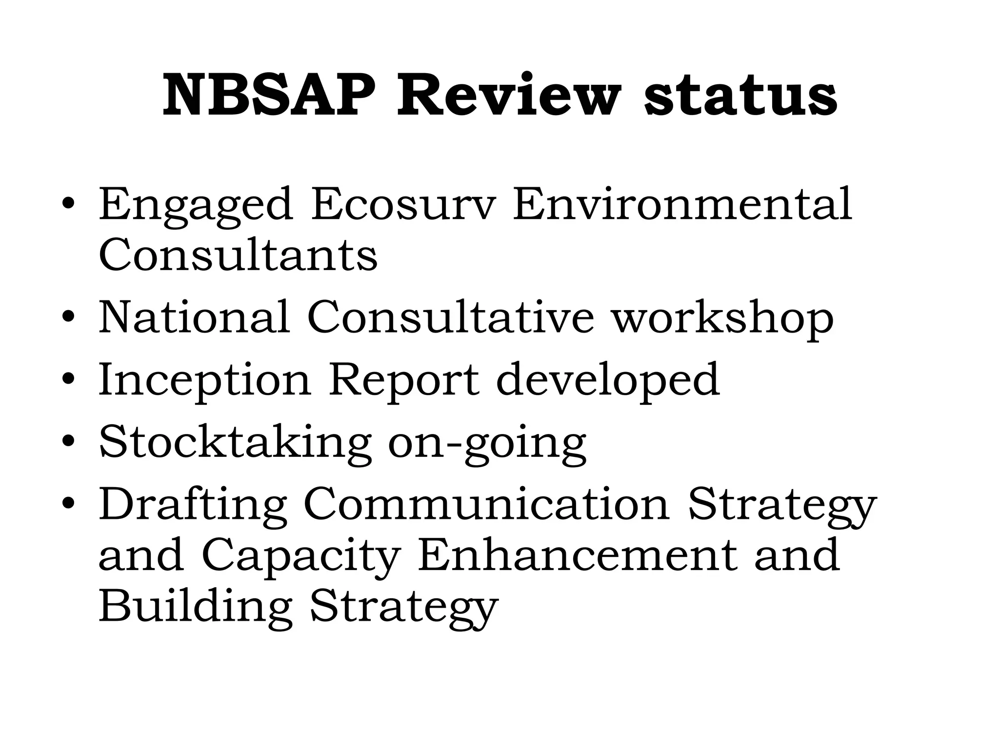 National Biodiversity Strategies & Action Plans 2.0: Lessons learned ...