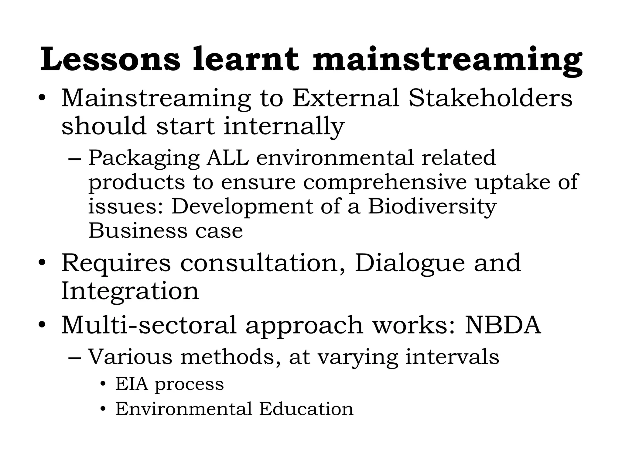 National Biodiversity Strategies & Action Plans 2.0: Lessons learned ...