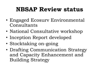 National Biodiversity Strategies & Action Plans 2.0: Lessons learned ...