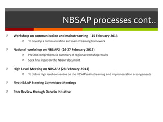 National Biodiversity Strategies & Action Plans 2.0: Lessons learned ...