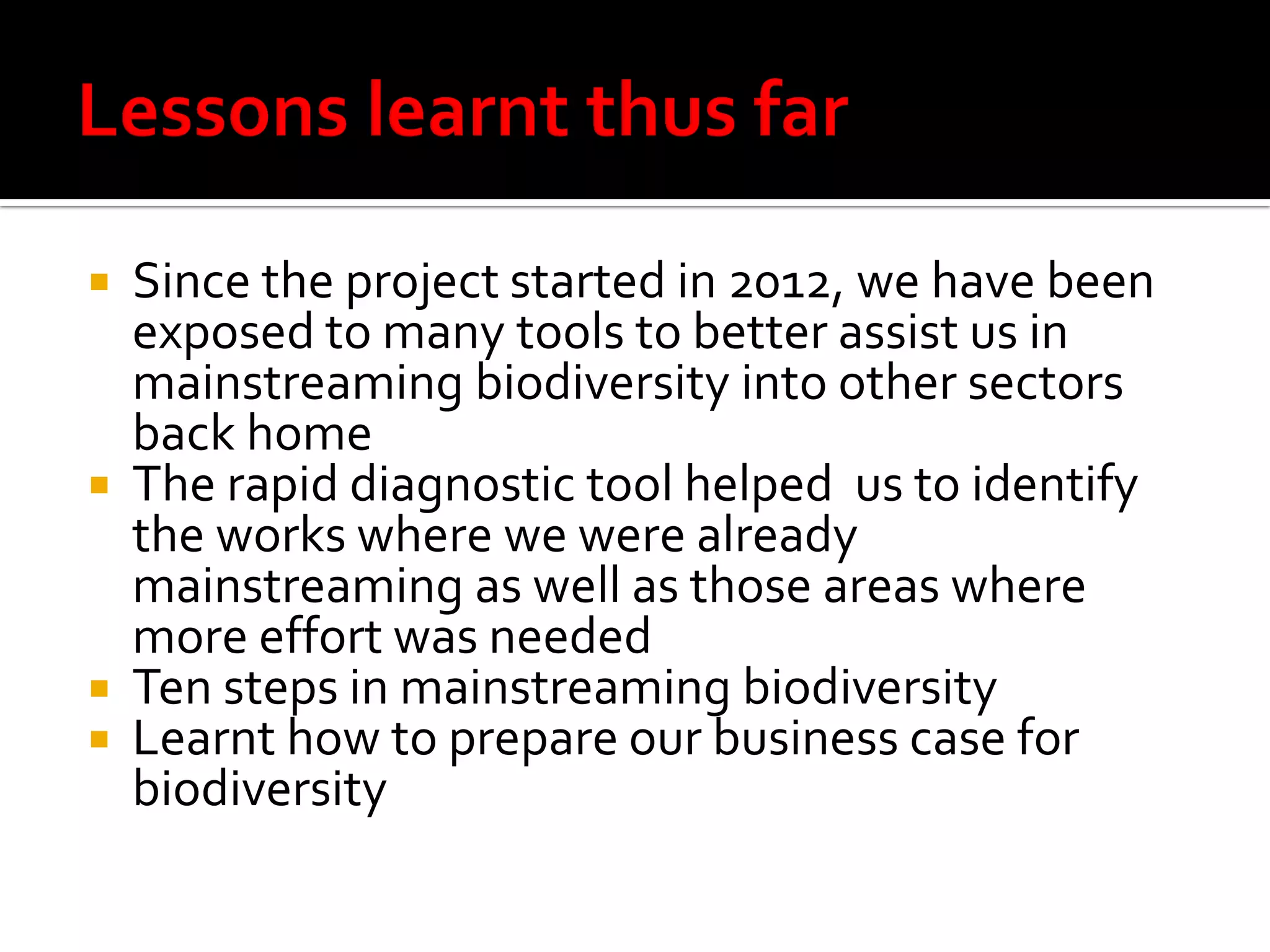 National Biodiversity Strategies & Action Plans 2.0: Lessons learned ...