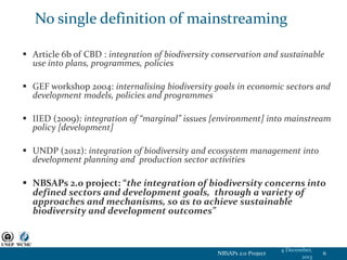 National Biodiversity Strategies & Action Plans 2.0: Project overview | PPT