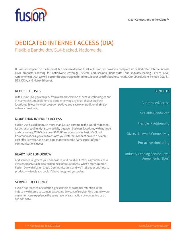 Fusion Dedicated Internet Access (DIA) | PDF | Free Download Fusion Dedicated Internet Access (DIA) | PDF | Free Download