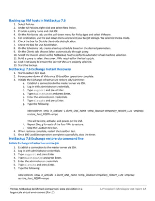 Veritas NetBackup benchmark comparison: Data protection in a large-scale virtual environment ...