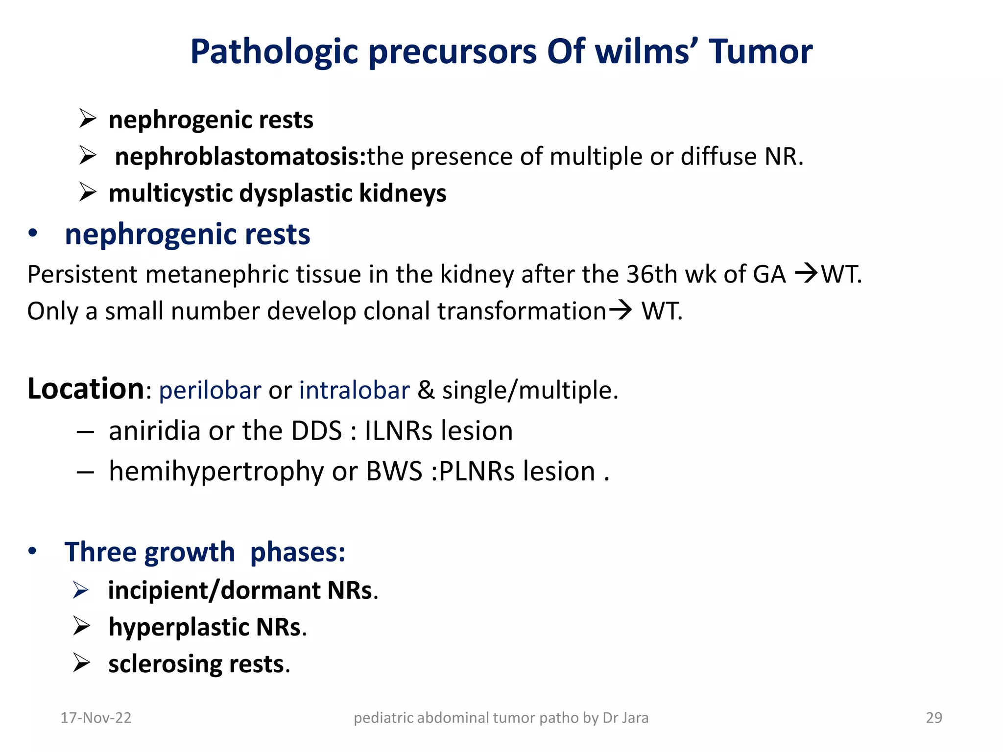 Pathology of pediatric tumors | PPTX