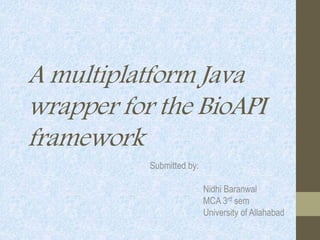 A multiplatform Java wrapper for the BioAPI framework | PPT