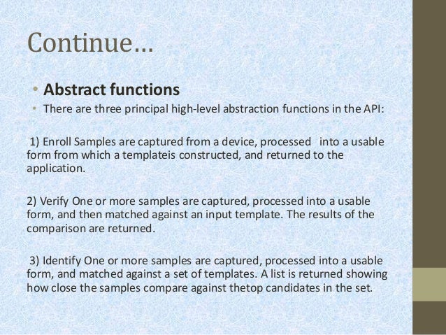 A multiplatform Java wrapper for the BioAPI framework