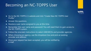 NC-TOPPS provider training | PPTX