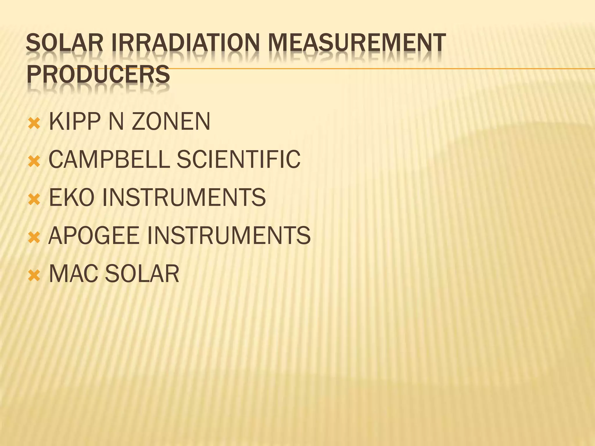SOLAR IRRADIATION MEASUREMENT | PPTX