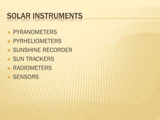 SOLAR IRRADIATION MEASUREMENT | PPT