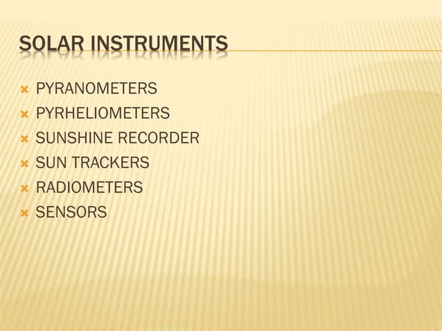SOLAR IRRADIATION MEASUREMENT | PPT