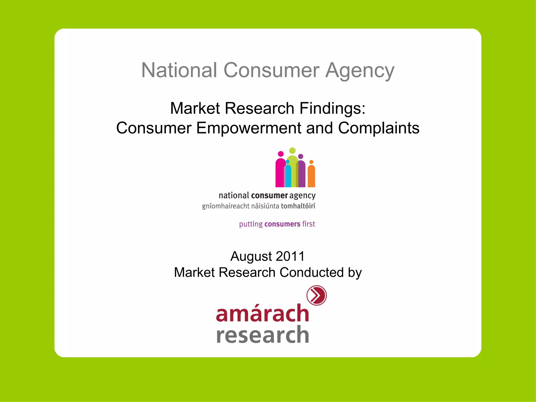 NCA consumer empowerment research | PPT