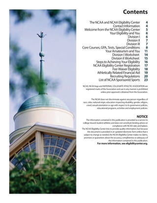 NCAA Recruiting Guide for the College Bound Athlete | PDF