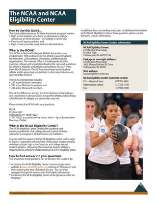 NCAA Recruiting Guide for the College Bound Athlete | PDF | College ...