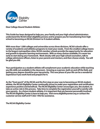 NCAA Recruiting Guide for the College Bound Athlete | PDF