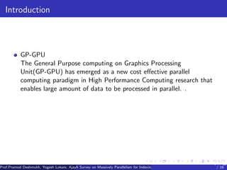 A survey on massively Parallelism for indexing multidimensional ...