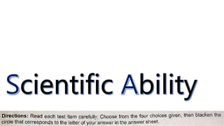 NCAE SCIENTIFIC ABILITY | PPSX