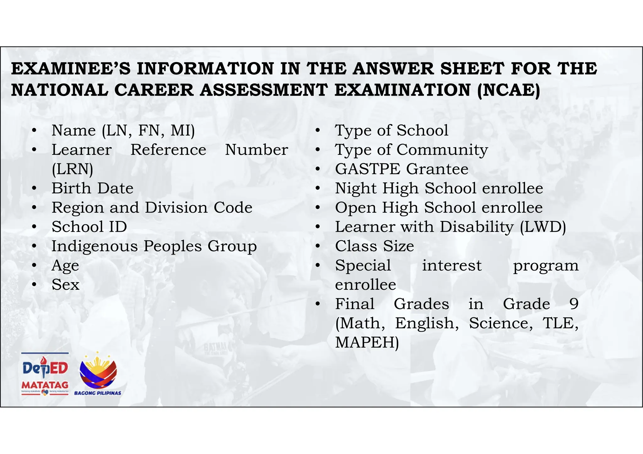 NCAE-SY2024-2025-Orientation for grade 10 | PDF