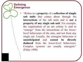 Emergence in Social Behaviour: Blessing or Curse? | PPT