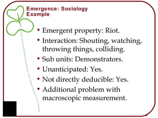 Emergence in Social Behaviour: Blessing or Curse? | PPT