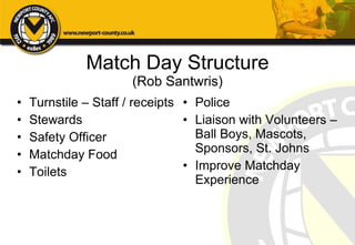 Working in partnership with your club - The Newport County AFC ...