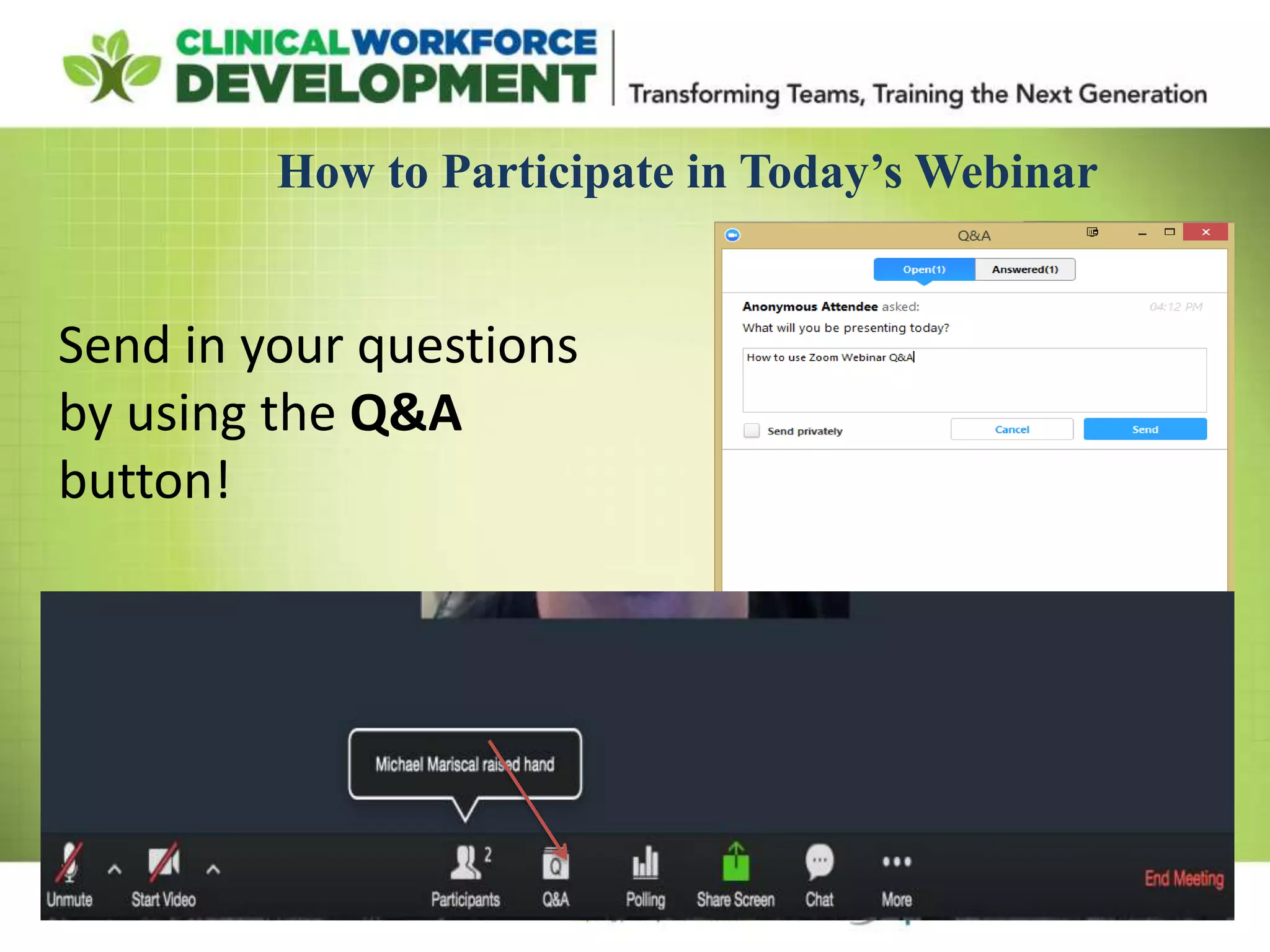 Clinical Workforce Development NCA Informational Webinar | PPT