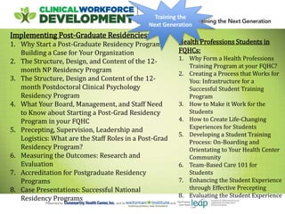 Clinical Workforce Development NCA Informational Webinar | PPT