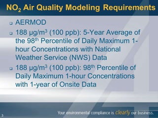 1-Hour NO2 NAAQS Air Quality Modeling | PPTX | Indoor Environmental ...