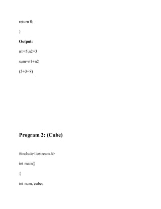 Programming-I assignment for BSCS students , NCBA&e | PDF