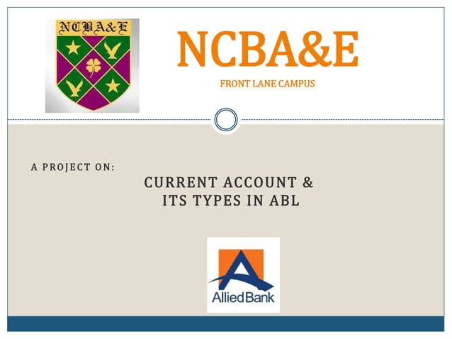 Current Accounts and its types | PPTX