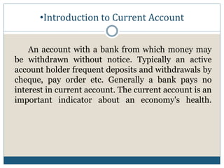 Current Accounts and its types | PPTX