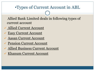 Current Accounts and its types | PPTX